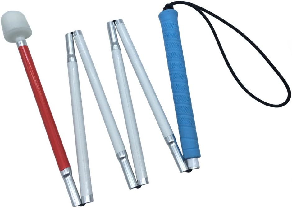 Amazon.com: Aluminum Mobility Folding White Cane for Vision Impaired ...