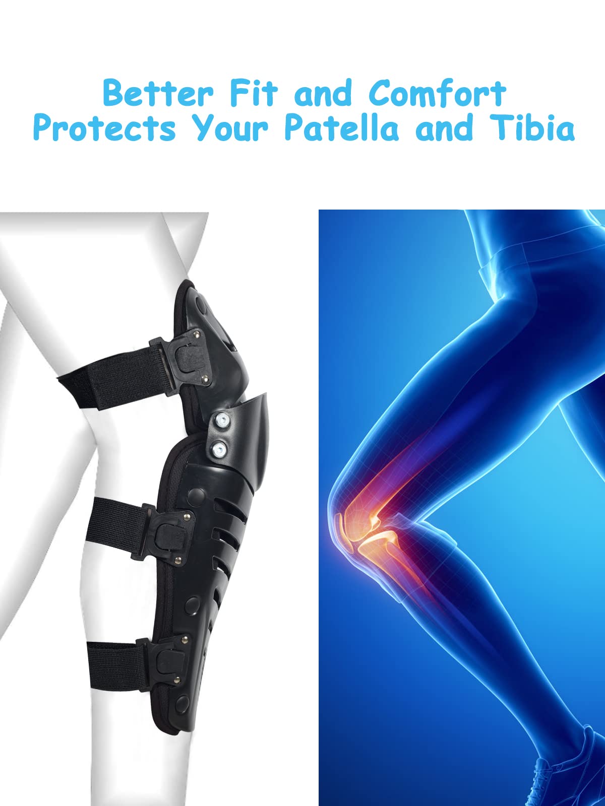 Snapklik.com : Motorcycle Knee Shin Guards, Long Leg Protection Crash ...