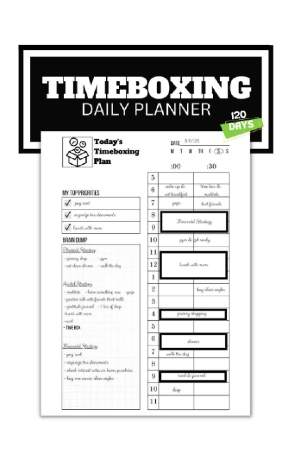 Timeboxing Daily Planner Notebook - Desktop To Do List Time Management ...