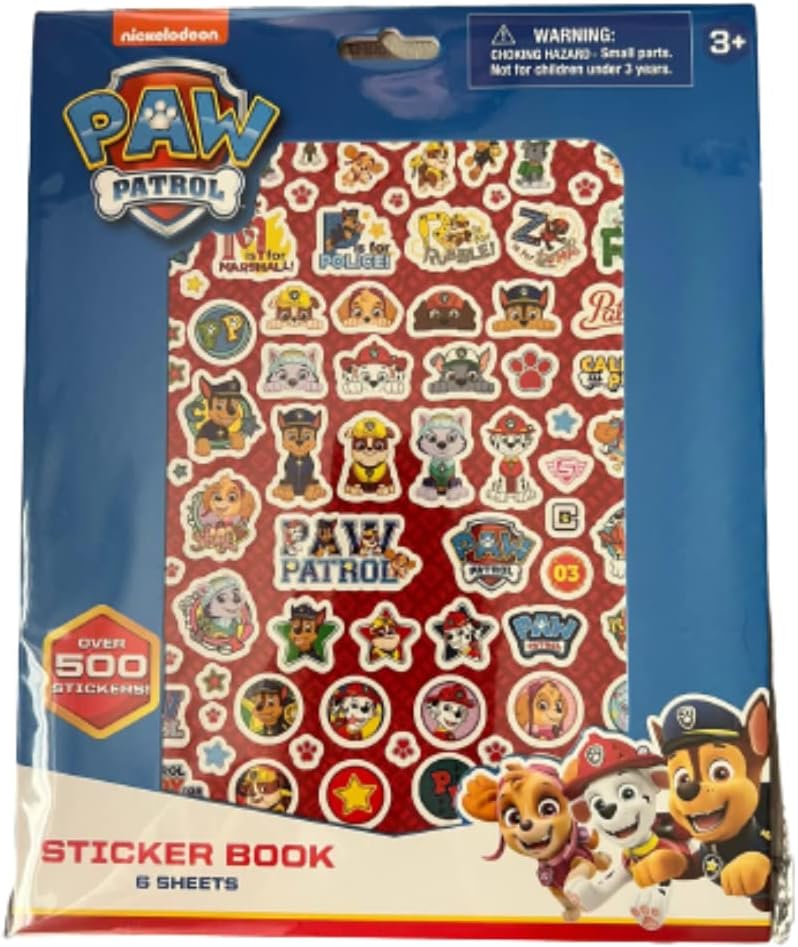 Paw patrol Sticker Book, 6 sheets - Over 500 Stickers for Party Favors ...