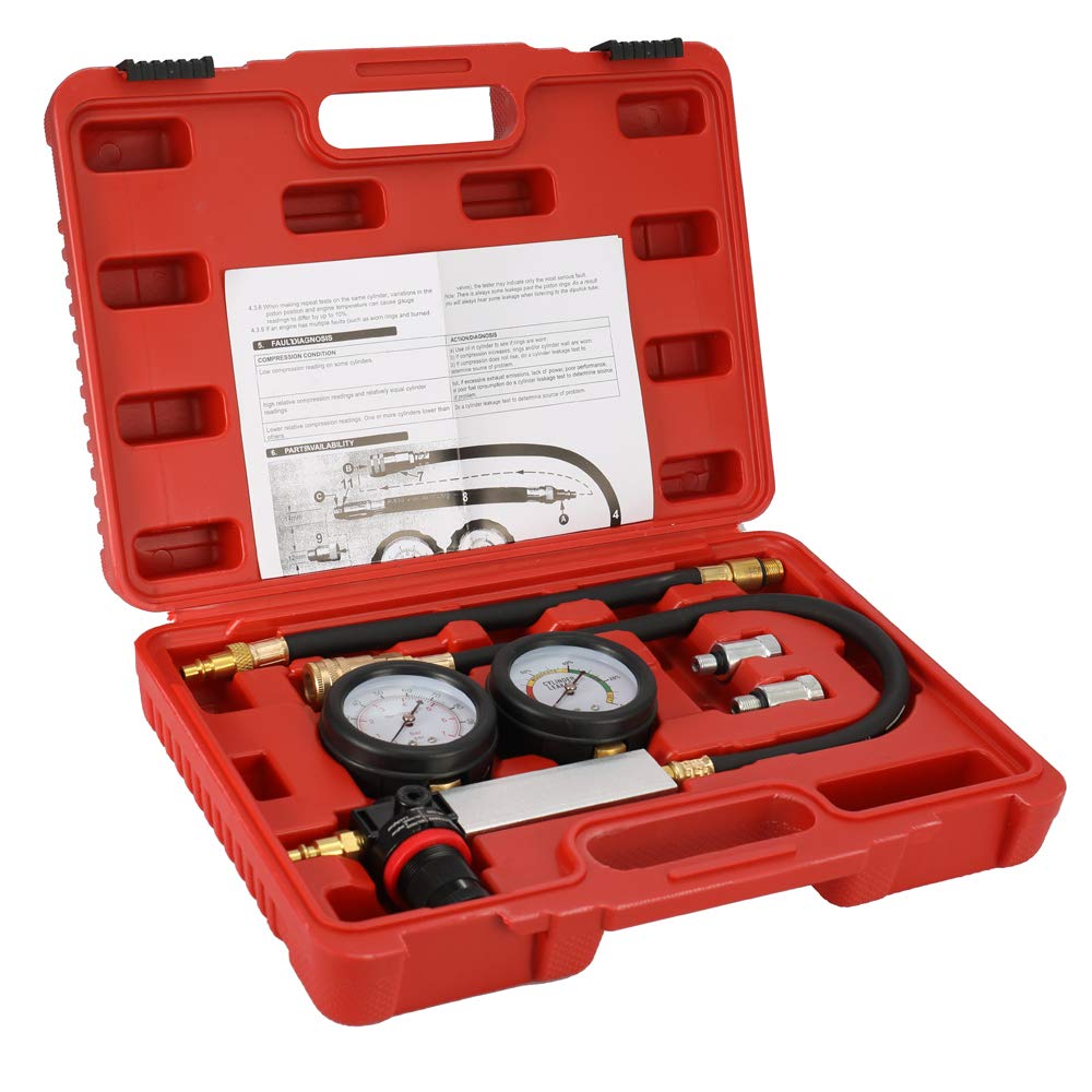Buy Auto Cylinder Leak Tester Compression Leakage Kit Set Petrol Engine ...