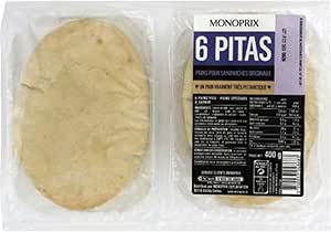 Monoprix Pitas pain pour sandwiches originaux - Le paquet de 6, 400g ...