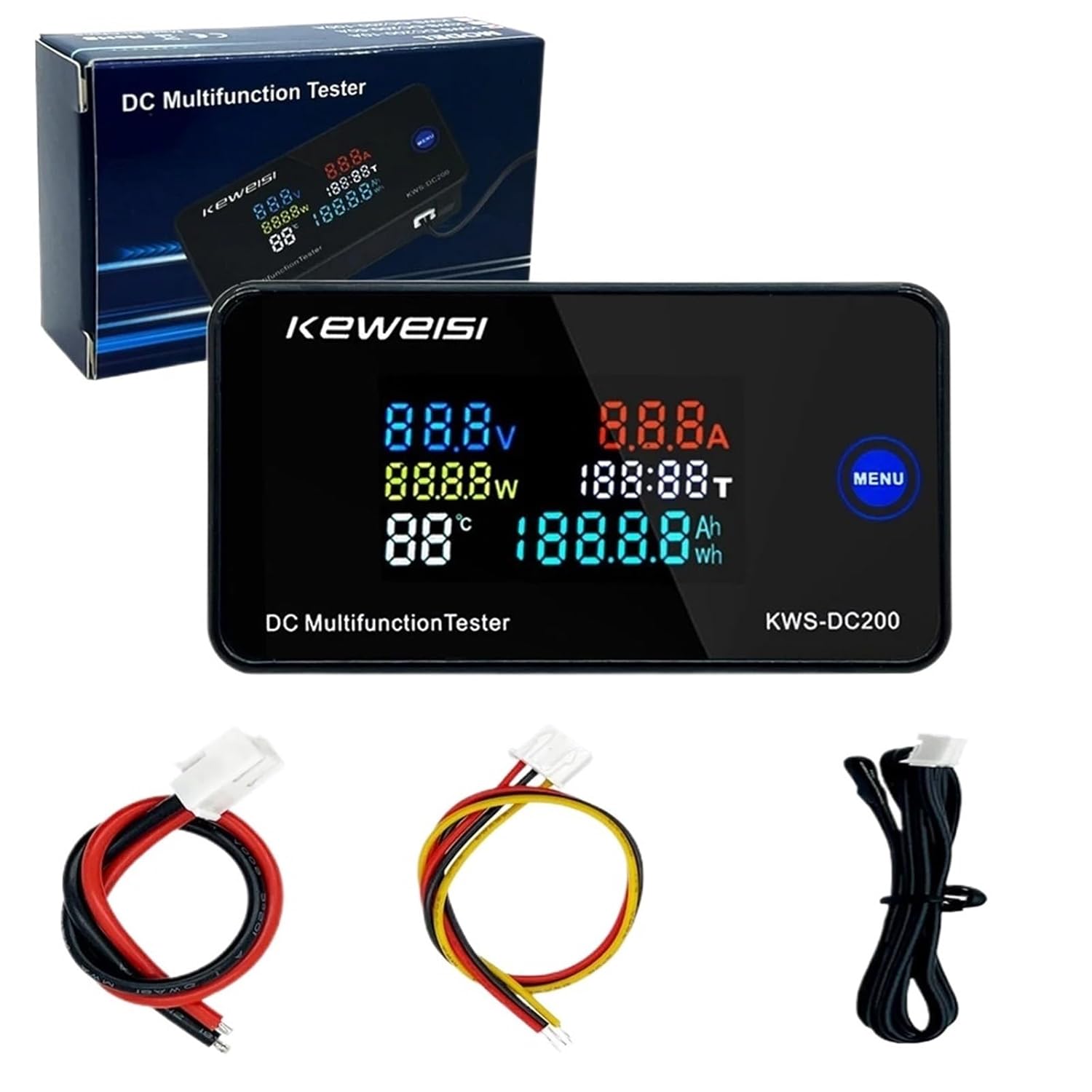 Amazon.com: DC 0-200V 10A 50A 100A Color Digital Voltmeter Ammeter ...