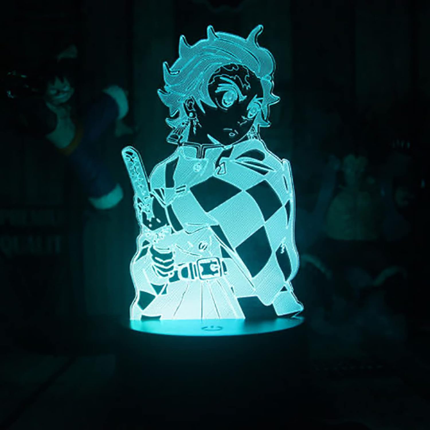 Anime Demon Slayer Acrylic Led Night Light Agatsuma Zenitsu Figure for ...