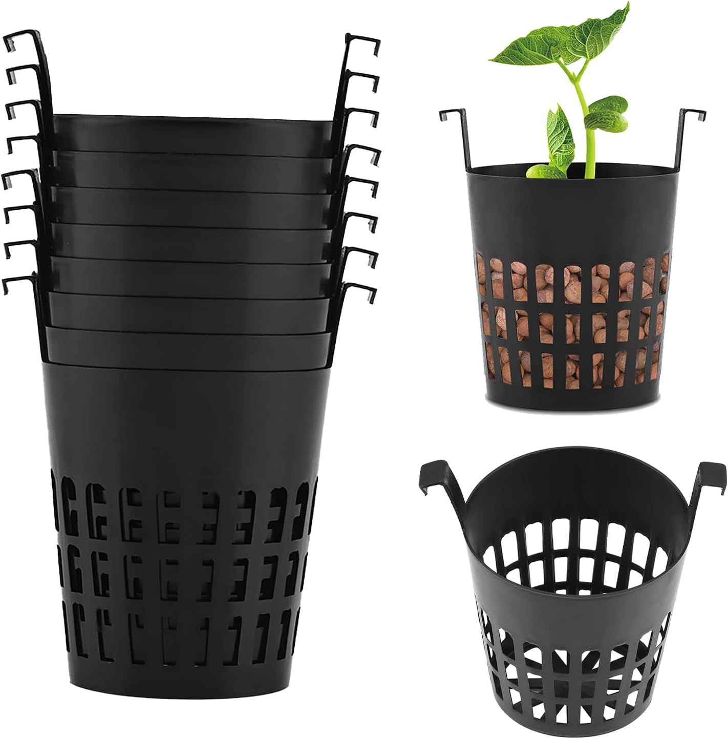 Amazon.com: RAZURE 10 Pack 2.5 inch Garden Slotted Mesh Net Cups with ...