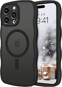 Amazon.com: Telaso for iPhone 15 Pro Case, Compatible with Magsafe Wave Frame Design Translucent ...