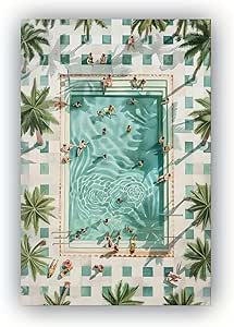 Amazon.com: SyYpaw Modern coastal wall art summer pool vacation stylish coastal watercolor home ...