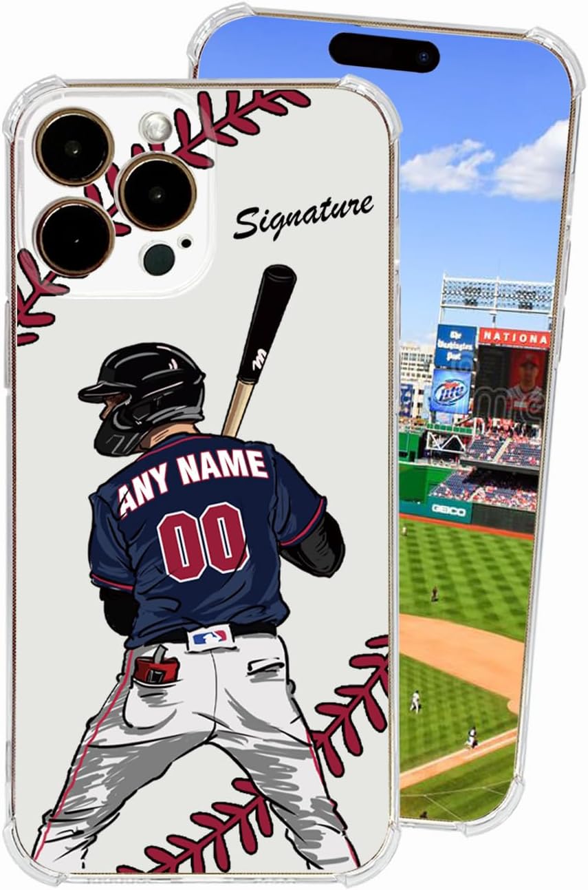 Amazon.com: WRCWLE Custom Baseball Jerseys Name Number Clear Case for ...
