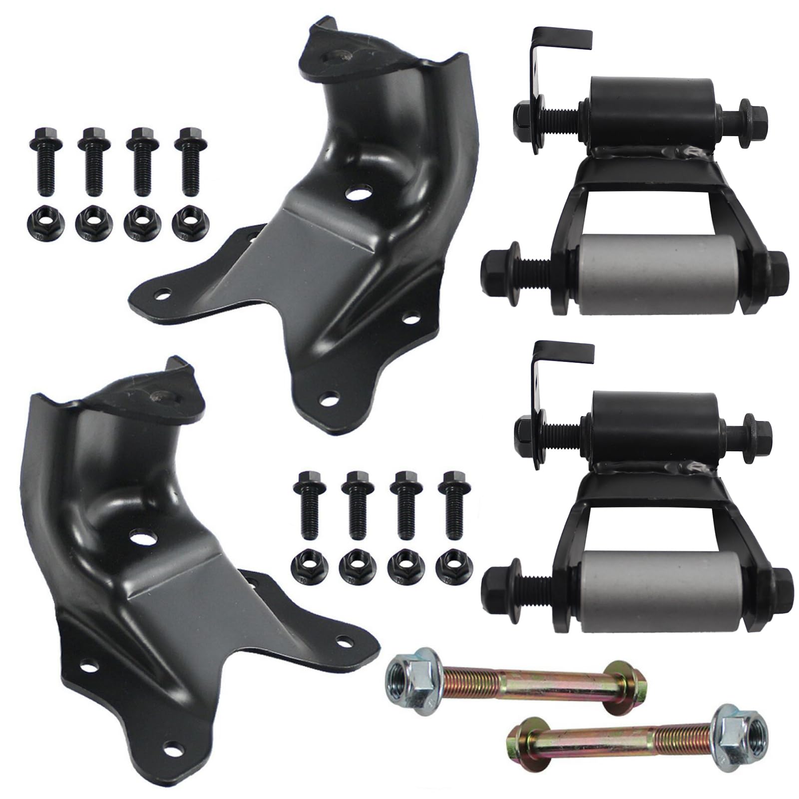 Amazon.com: iiLentes Pair Rear Leaf Spring Shackle and Rearward Hanger ...