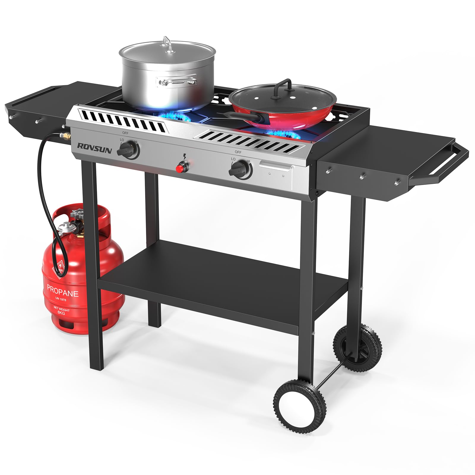Amazon.com: ROVSUN 2 Burner Propane Stove with Auto Ignition, 150,000 ...