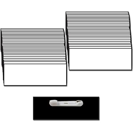 Amazon.com : Blank Name Badges with Pin Fastener - 50pk Kit Includes ...