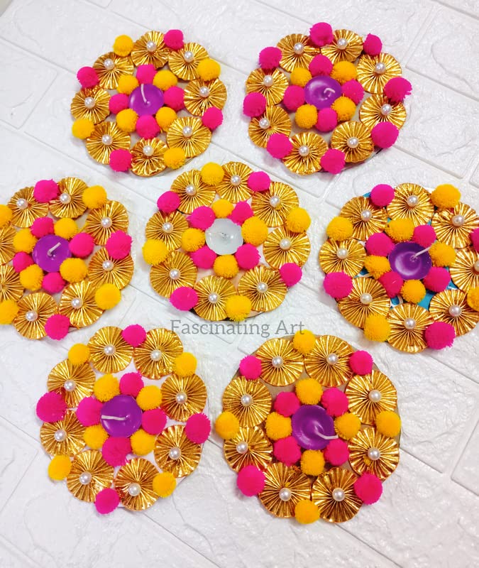 Buy Fascinating Art - Rangoli/Rangoli mat/Decorative mat/Tea Light ...