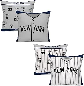 Amazon.com: 2 Pcs Double Sided Design Yankee Pillow Covers, New York ...