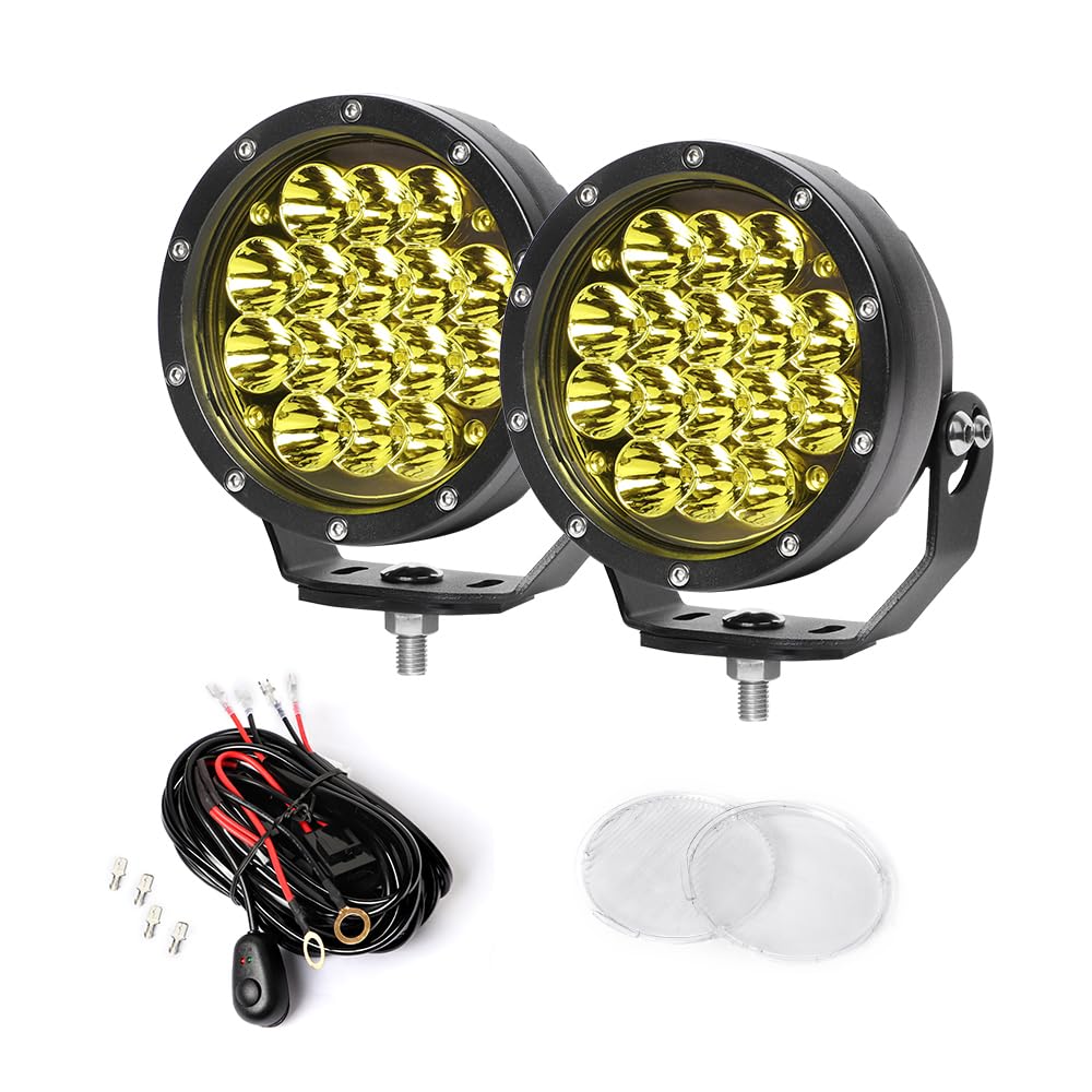 Snapklik.com : EXZEIT 5 Inch Amber LED Driving Lights - Round