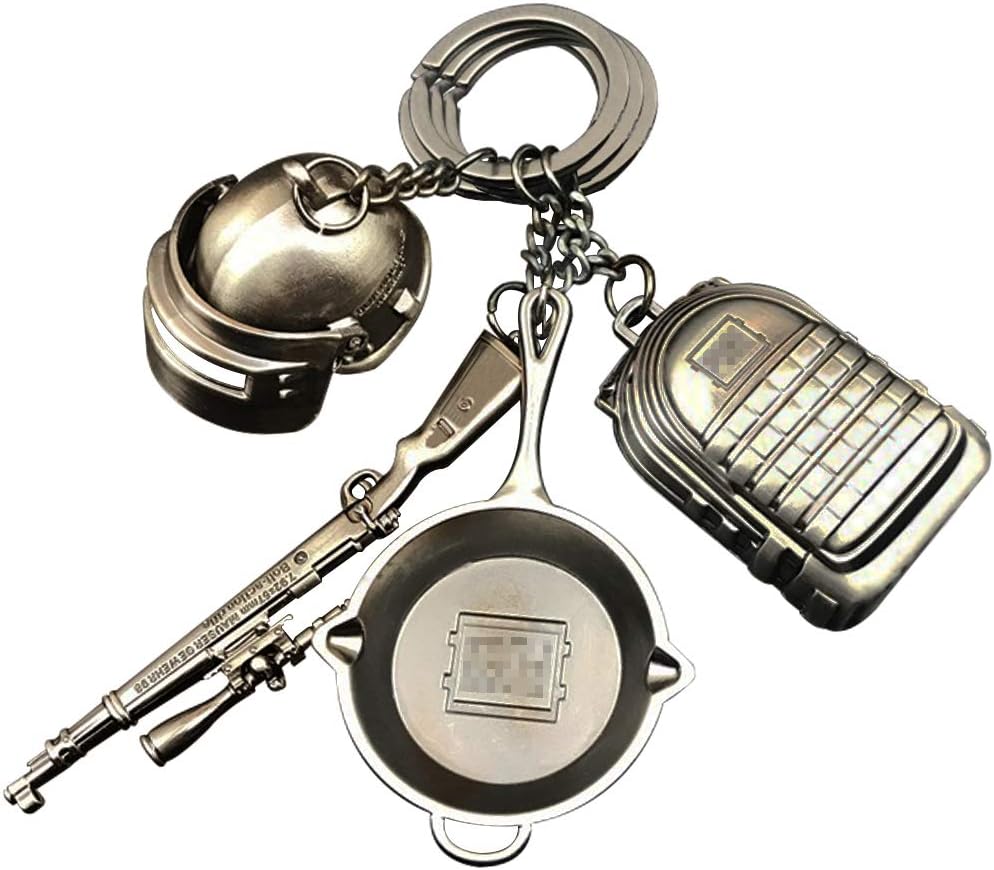 Amazon.com: hebensi 4 Pcs Metal Keychain Including Level 3 Helmet Level ...