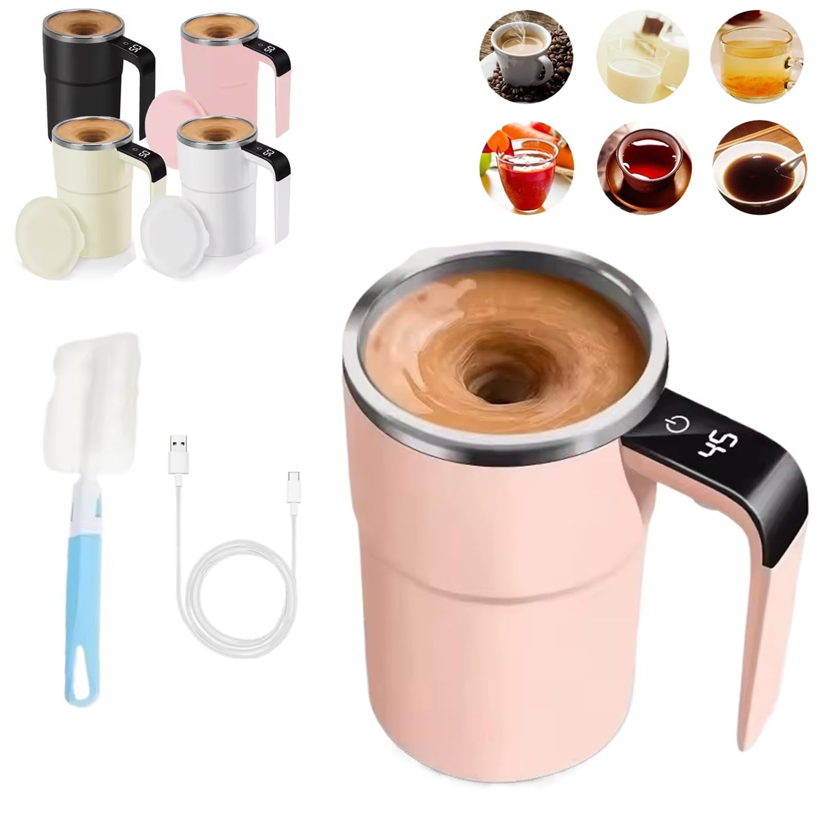 Automatic Stir Coffee Mug Intelligent Coffee Cup With Lid, 12oz ...