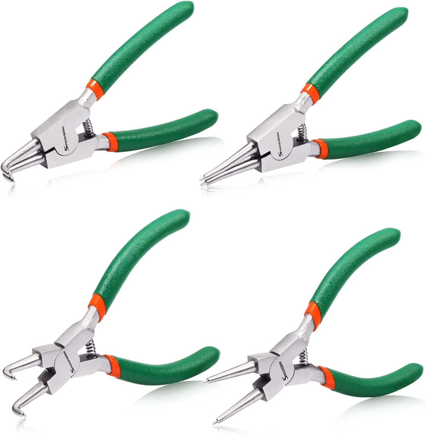 SPEEDWOX 4 Pcs Snap Ring Pliers Set, 5-Inch Internal External Circlip ...
