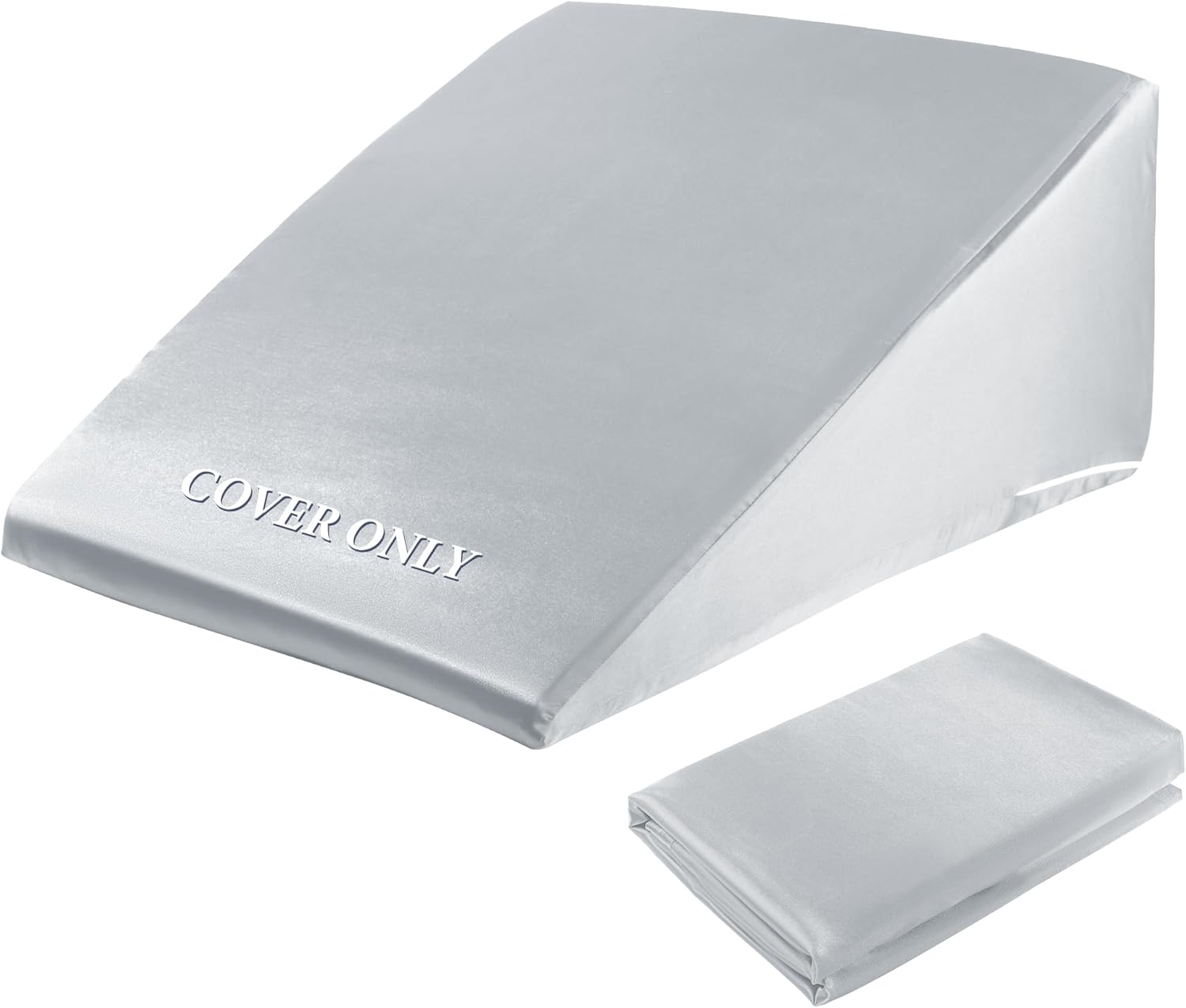 Amazon.com: HOMBYS Satin Bed Wedge Pillow Cover Silky & Smooth Wedge ...