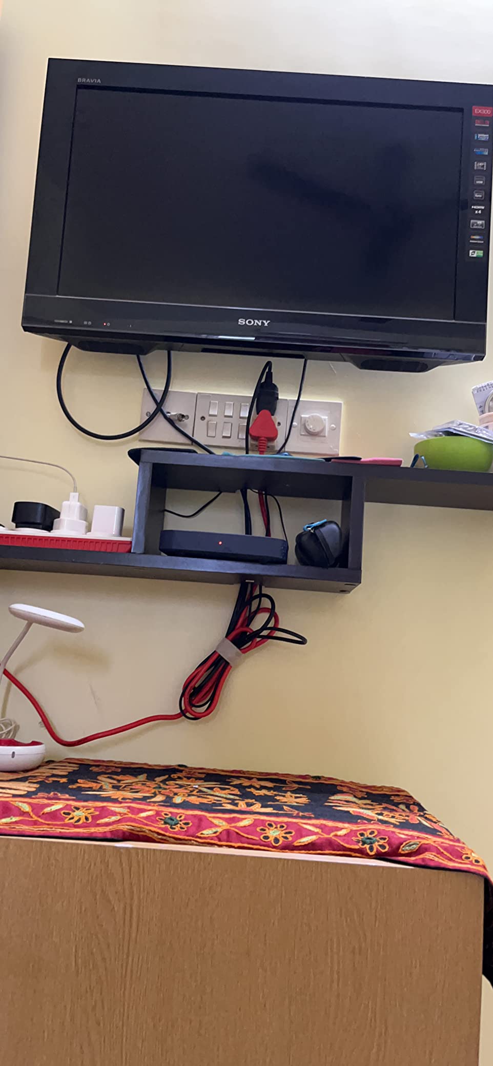 Captiver King Engineered Wood Wall Mount Set Top Box Stand Shelf ...