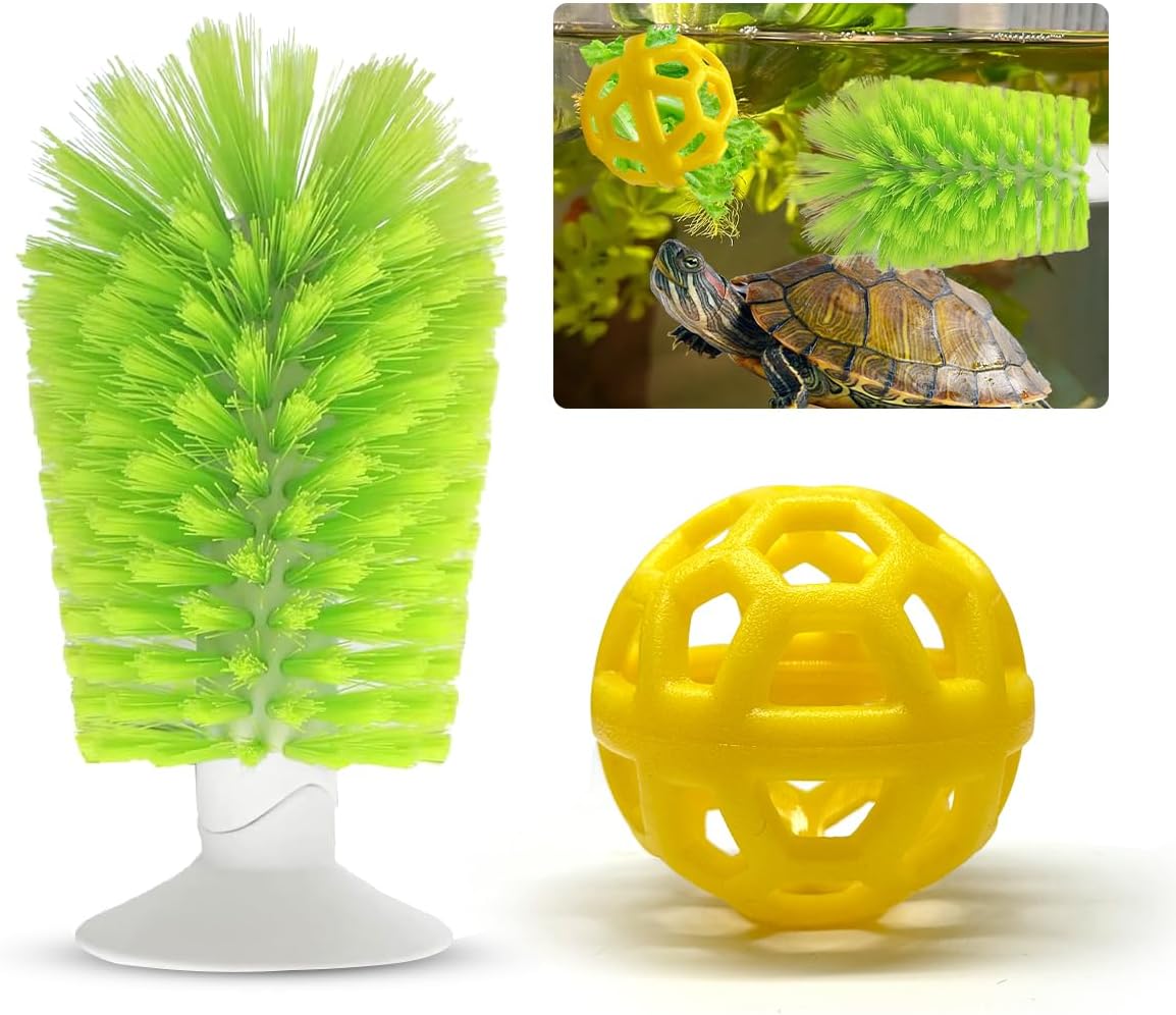 Amazon.com : 2 Pcs Turtle Tank Accessories - Turtle Brush with Suction ...