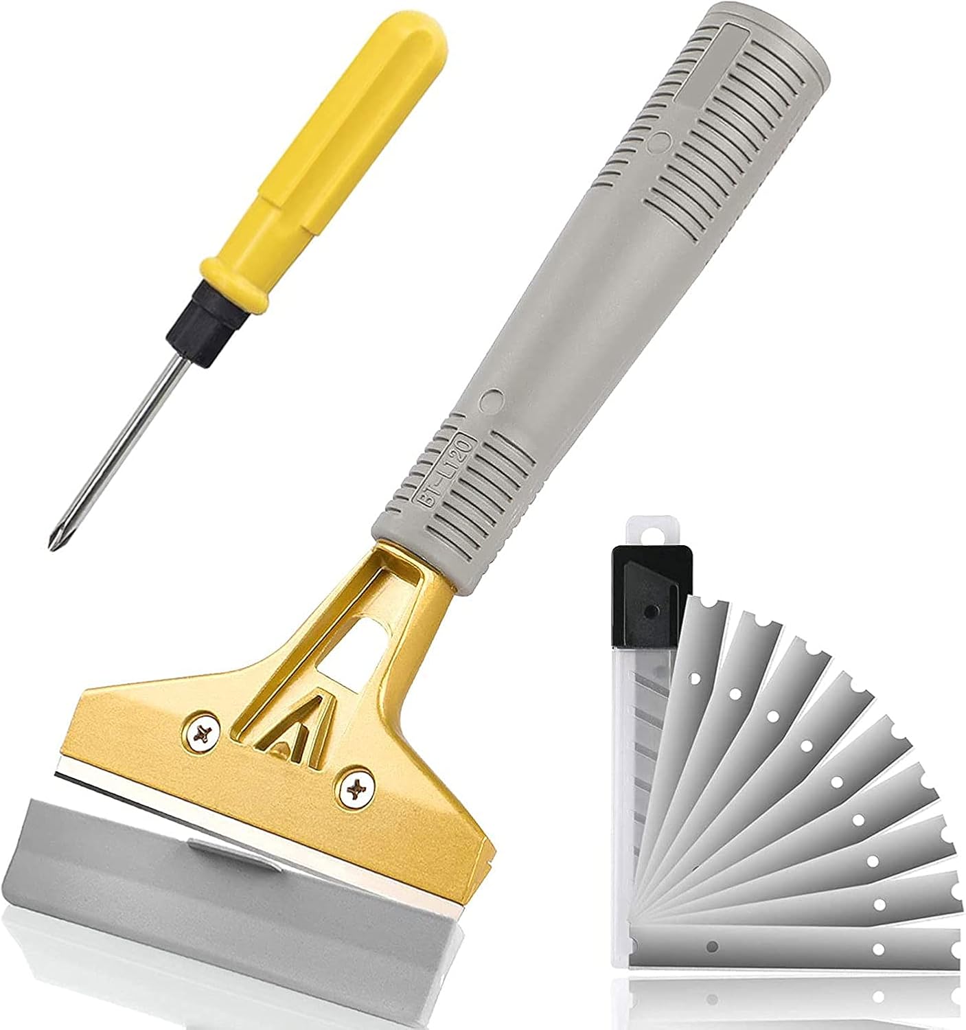 Razor Blade Scraper, 4 Inch Scraper Tool with 10pcs Extra Metal Blades ...