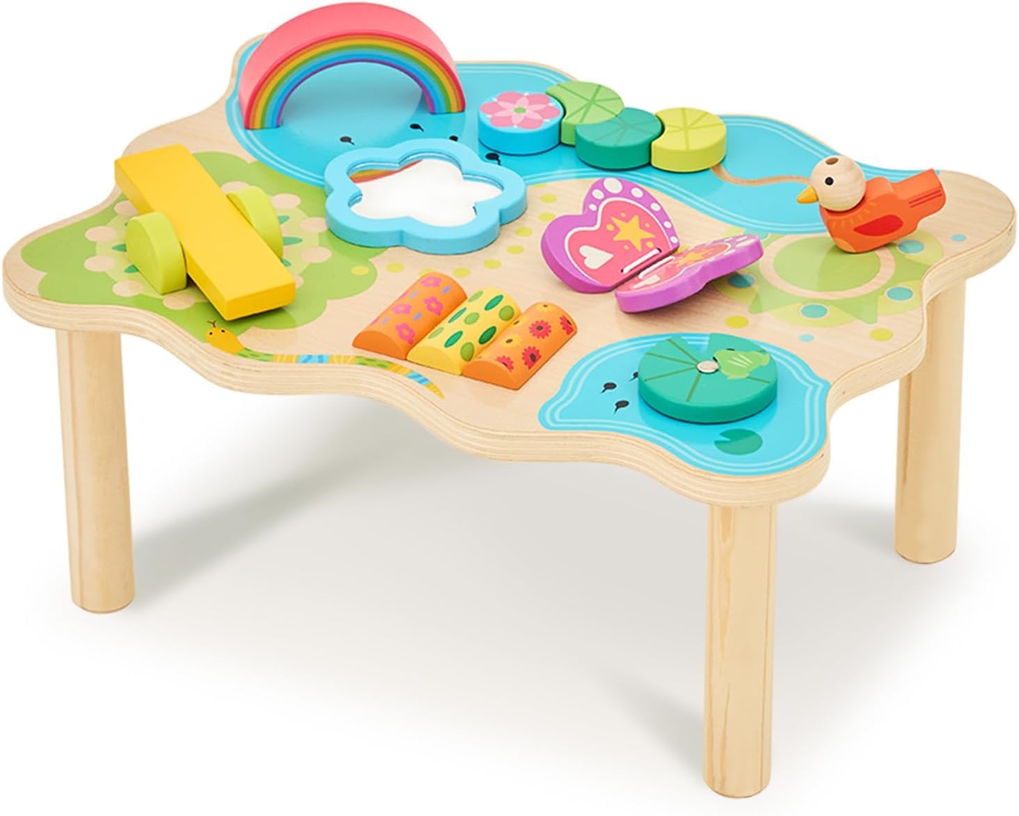 Buy Montessori Wooden Activity Center & Play Table for Baby to Toddlers ...