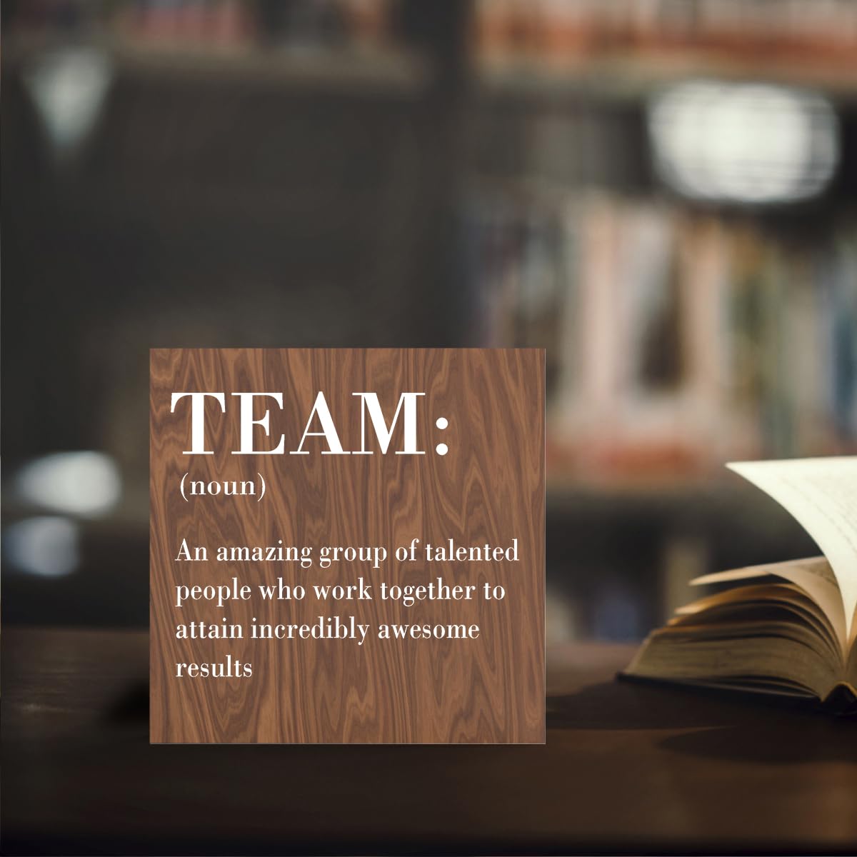 Snapklik.com : Inspirational Team Noun Office Decor Desk Decor Wooden ...