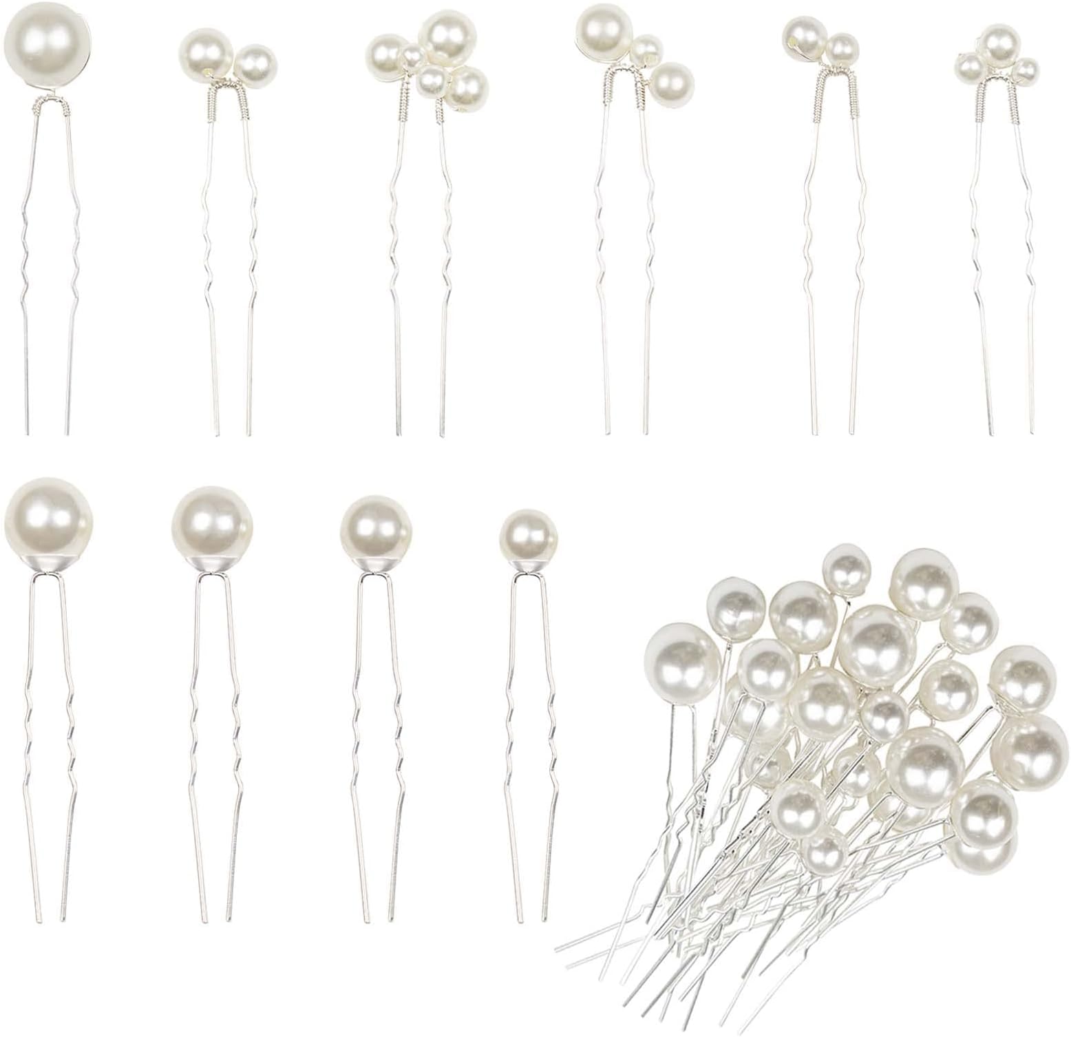 Amazon.com : Lusofie 36Pcs Pearl Hair Pins Bridal Hair Pearls Wedding ...