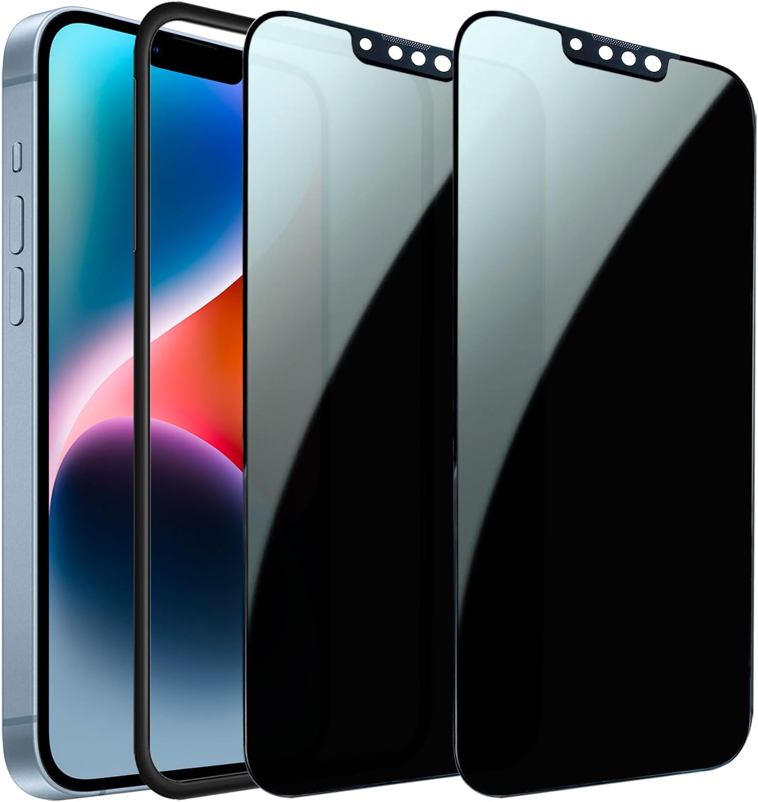 Amazon.com: SOOPUR 2-Pack 4 Way Privacy Screen Protector for iPhone 13 ...