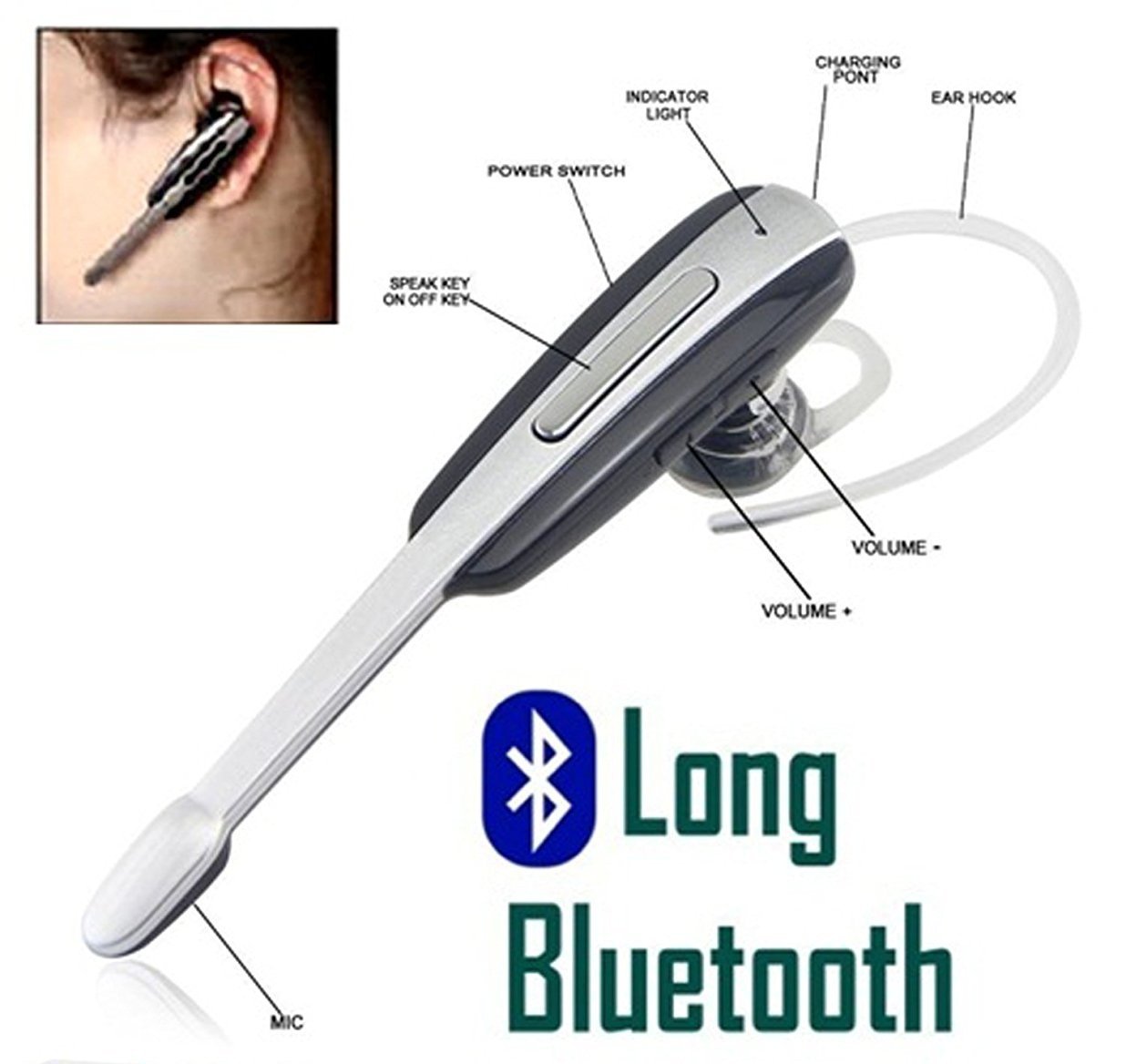 Veer Balaji Wireless Business Earpiece V4.0 Lightweight Noisy ...