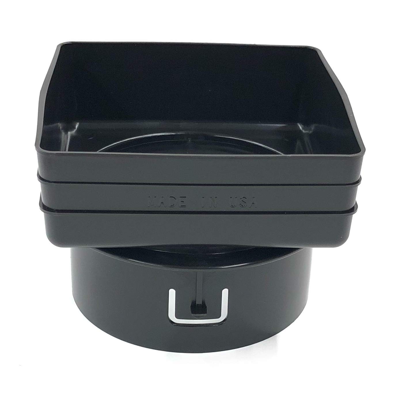 6x6x6 (Black) Plastic Universal Downspout to Drain Tile Adapter ...