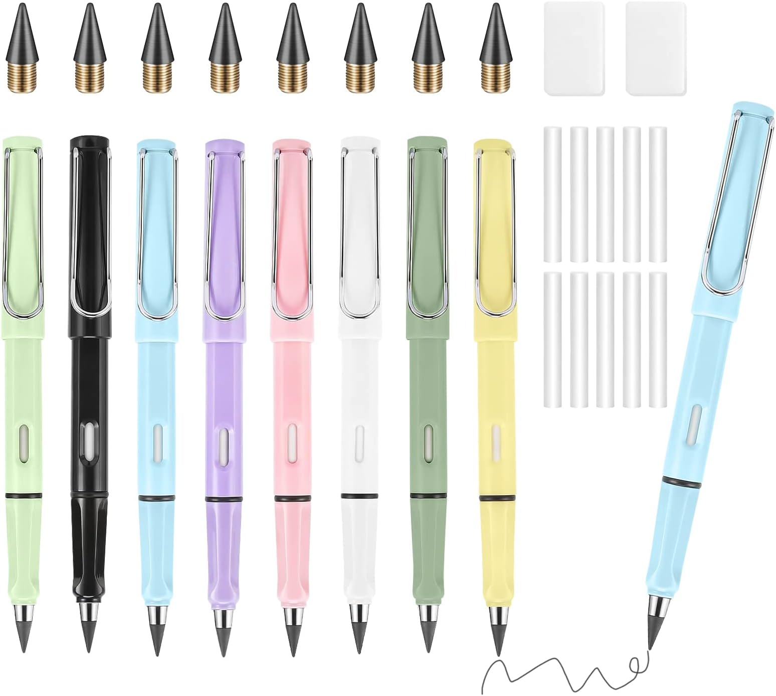 Amazon.com : SATINIOR 36 Pcs Inkless Everlasting Pencil with Eraser ...