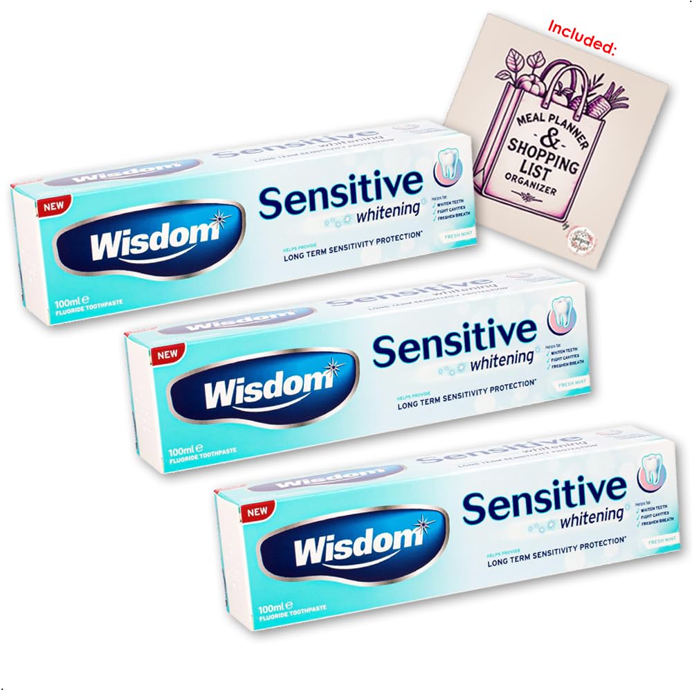 Wisdom Sensitivity Whitening Fluoride Toothpaste - Pack of 3X 100ml ...