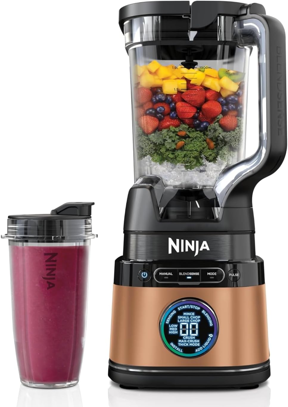 Ninja 2-in-1 Detect Power Blender Pro & Single Serve, 1200W Blender ...