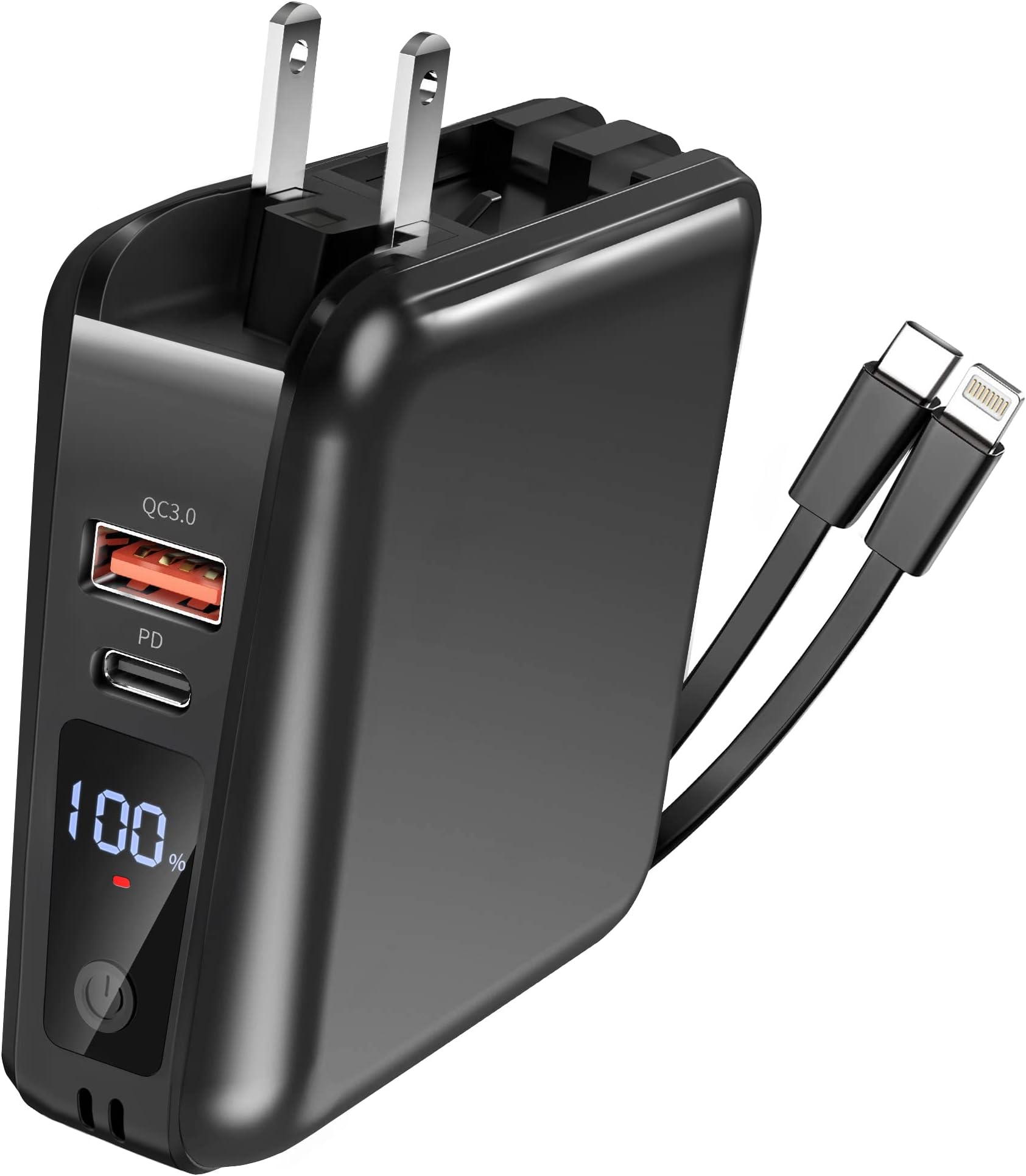 Amazon.com: Geneforce Portable Charger-hub Wall Plug Built-in Cable ...