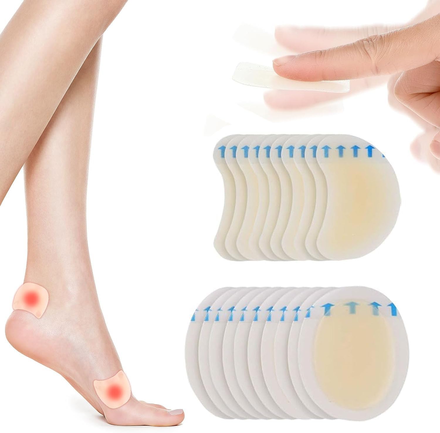 20 Pack Blister Plasters for Feet, Hydrocolloid Blister Plasters, Foot ...