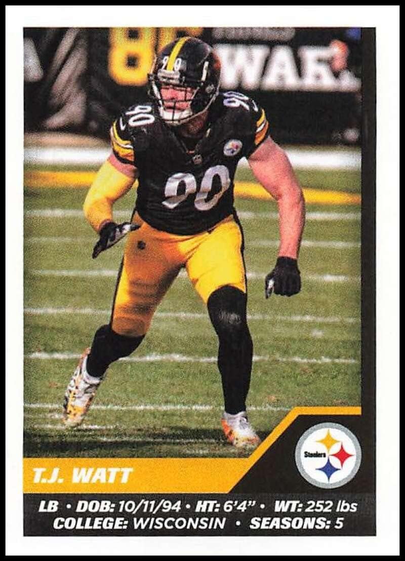 Amazon.com: 2021 Panini Stickers #164 T.J. Watt Pittsburgh Steelers NFL ...
