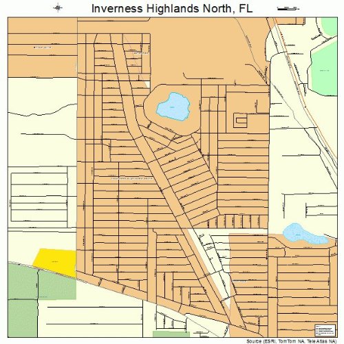 Amazon.com: Large Street & Road Map of Inverness Highlands North ...