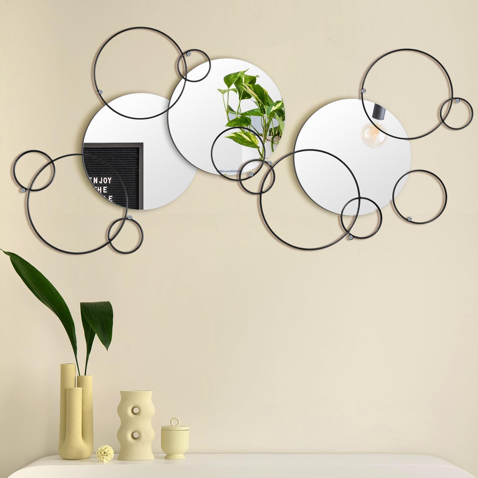 Amazon.com: Deco 79 Metal Abstract Room Wall Mirror Bubble Cluster ...
