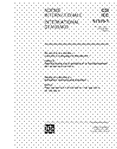IEC 61310-3 Ed. 1.0 b:1999, Safety of machinery - Indication, marking ...