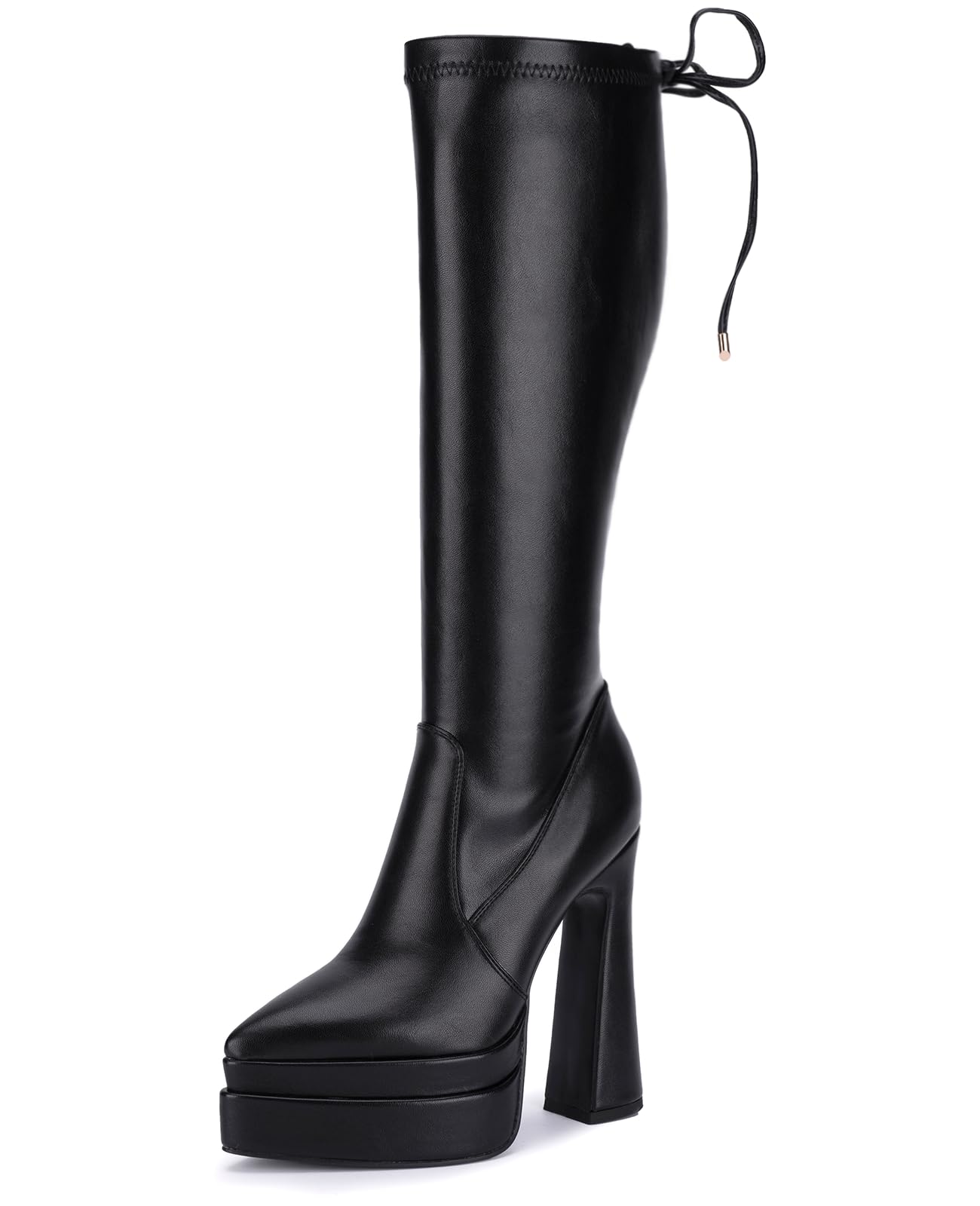 Snapklik.com : Pasuot Knee High Gothic Platform For Women Black Lace Up ...