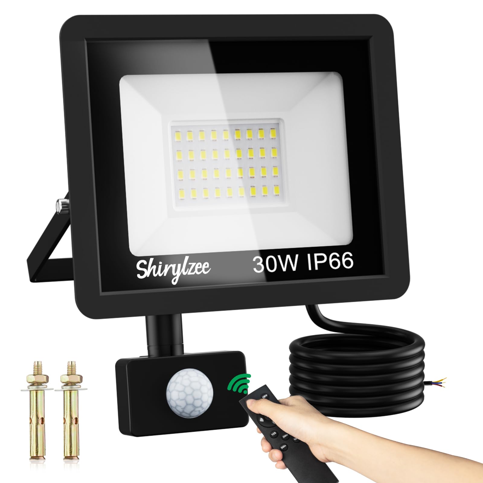 shirylzee 30W Security Lights Outdoor Motion Sensor, 30W PIR Security ...