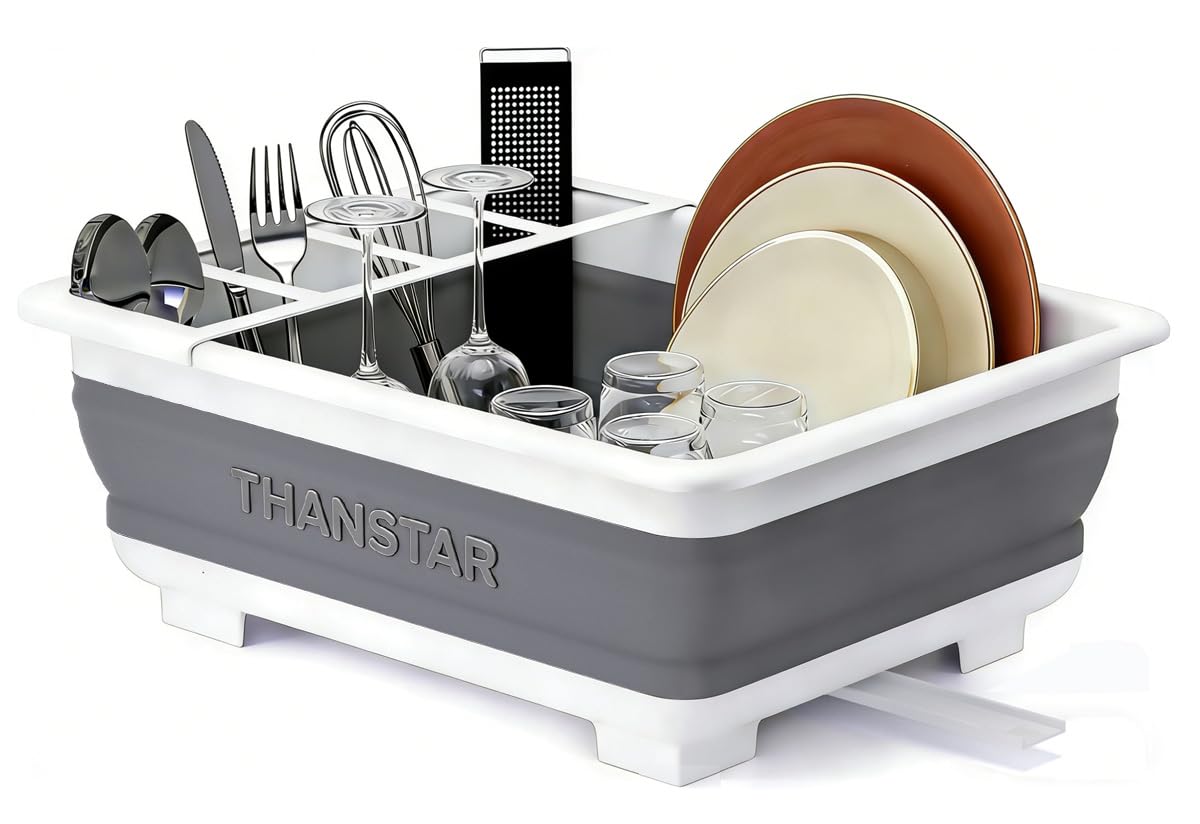 Snapklik.com : Collapsible Dish Drying Rack Portable Dinnerware Drainer ...