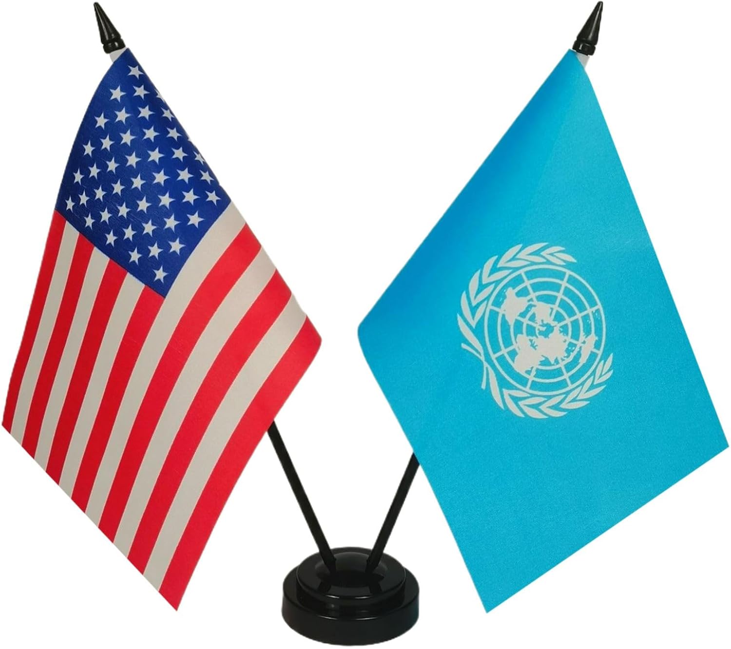 Amazon.com: America & UN Friendship Twin Desk Flag, US UN Table Flags ...