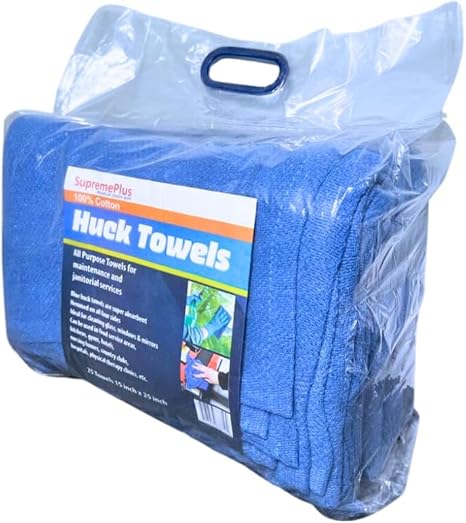 Amazon.com: SupremePlus Blue Huck Towels - Shop Bulk Cleaning Towel in ...