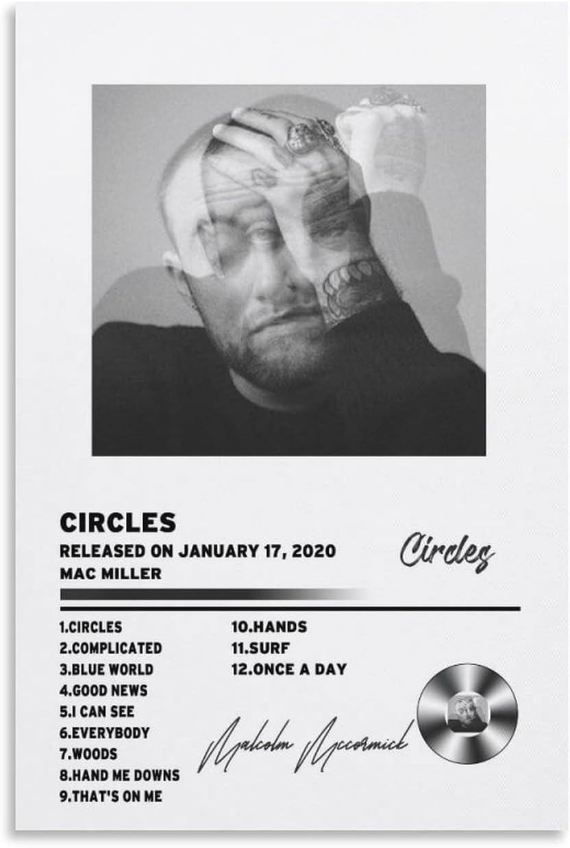 Amazon.com: Mac Miller CIRCLES Album Signature Poster 5 Canvas Poster ...