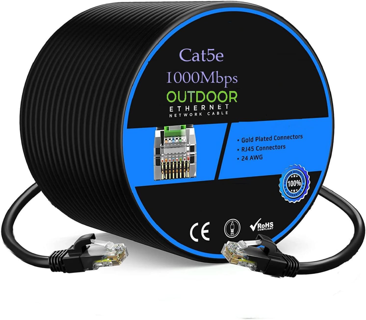 Sadow 50 Meter Cat5e Heavy Duty Outdoor Cable Weatherproof/UV Resistant ...