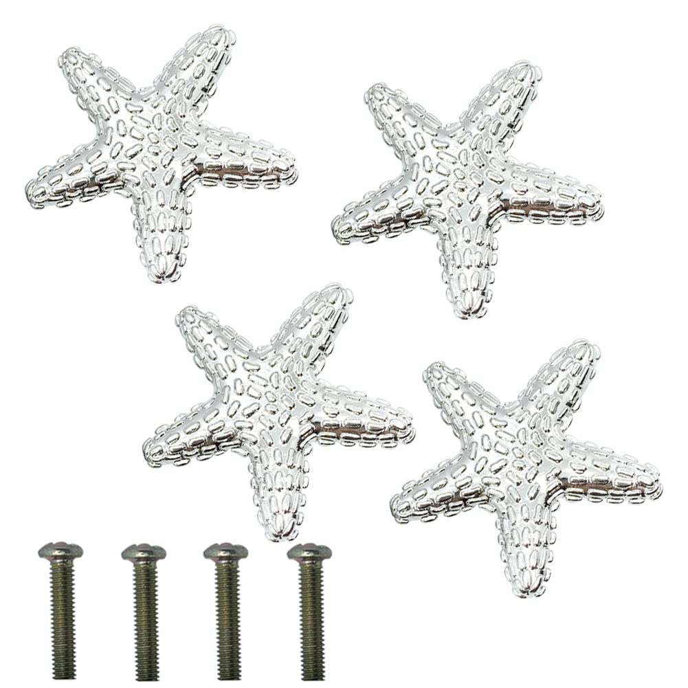 LLDYNW 4 pcs Starfish Knobs Kitchen Handles Dresser Knobs Right Angle Starfish Handles Cabinet ...