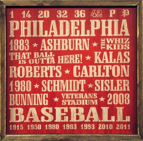 Amazon.com: Philadelphia Phillies Vintage Style Wooden Sign-18x18 ...