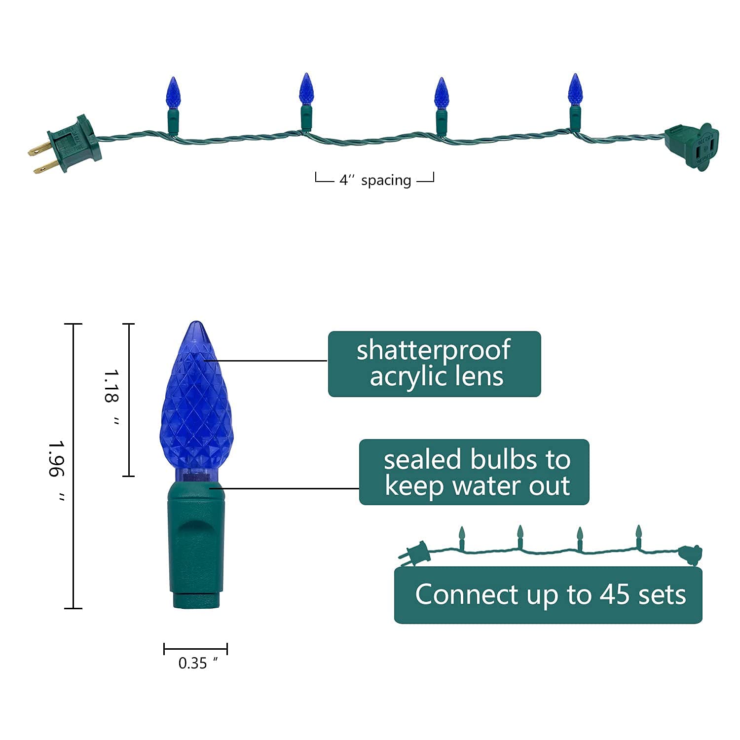Xmas Light Sizing Chart New Christmas Light String Santa Claus Cartoon